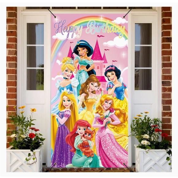 Disney | Party Supplies | X Polyester Disney Princess Happy Birthday ...